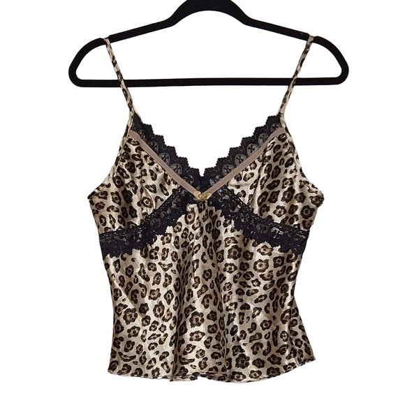 Vintage | Tops | Vintage Gabrielle Intimates Leopard Print Black Lace ...